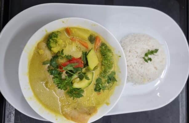 Fish Coconut Curry and Basmati Rice